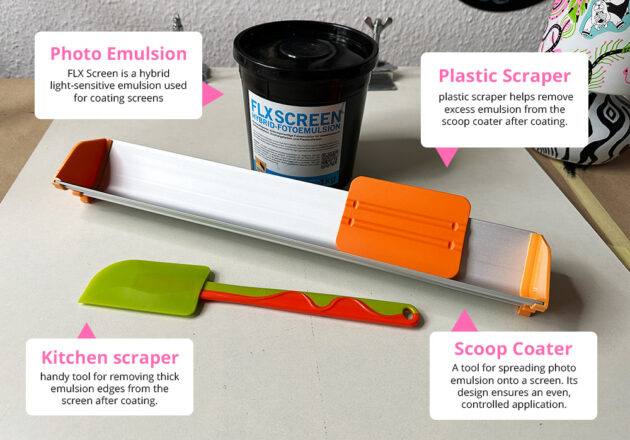Creating a new design for screen printing: Coating and exposing – Rebexi